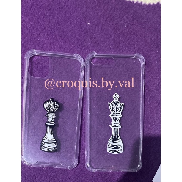 Jual Custom Painting Acrylic Case ( black and white ) | Shopee Indonesia