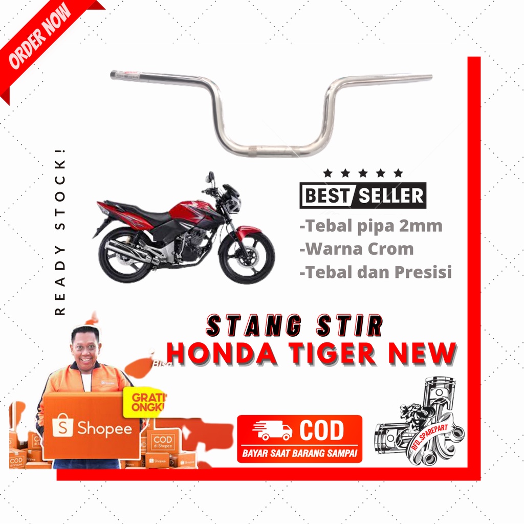 Jual Stang Setang Motor Honda Tiger New Revo Standart Model Ori Crom ...