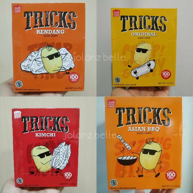 Jual Tricks Baked Crips Rasa Original / Asian BBQ / Kimchi / Rendang ...