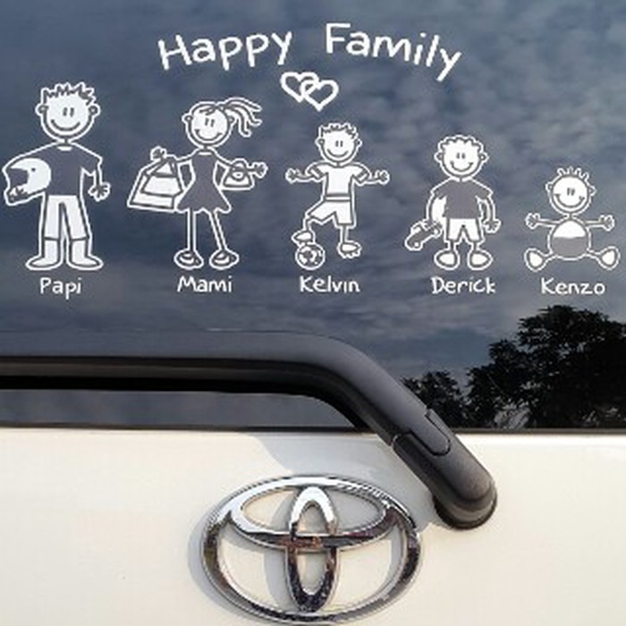 Jual Sticker Happy Family Car Stiker Karakter Keluarga yg di tempel di ...