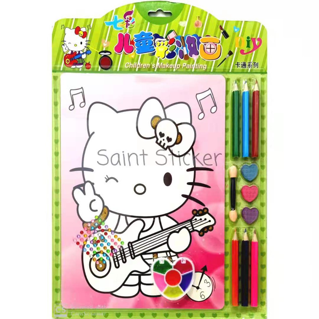 Jual Kanvas Lukis Mewarnai Drawing Canvas Anak Karakter Kartun Hello ...