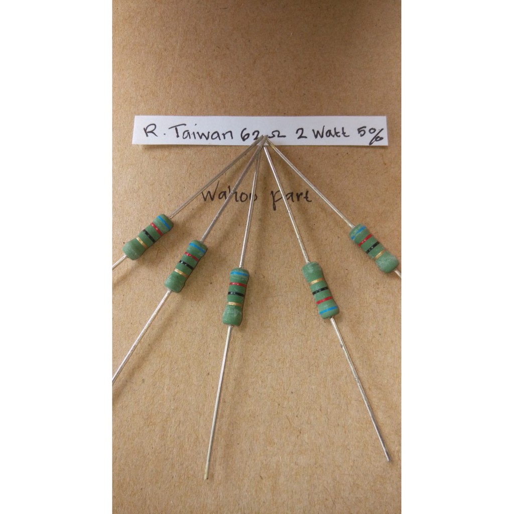 Jual Resistor 62 ohm Taiwan 2 watt 5% (10 pcs) | Shopee Indonesia