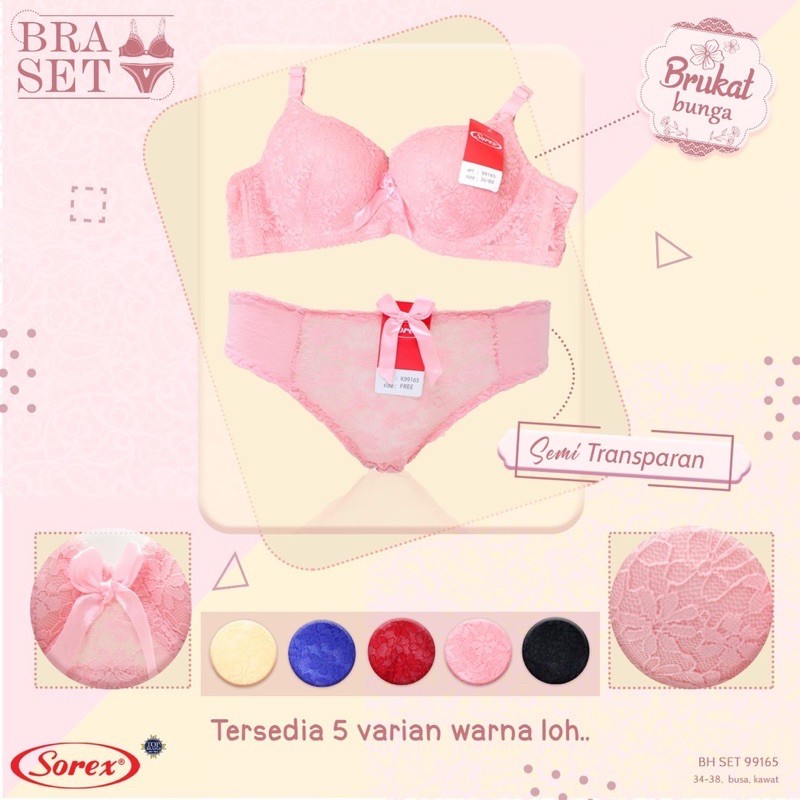Jual Bra set/BH set Sorex 99165 (bra/BH + CD/celana dalam wanita) | Shopee Indonesia