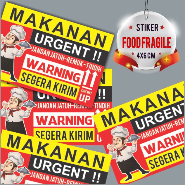 Jual stiker label pengiriman paket / food fragile | Shopee Indonesia