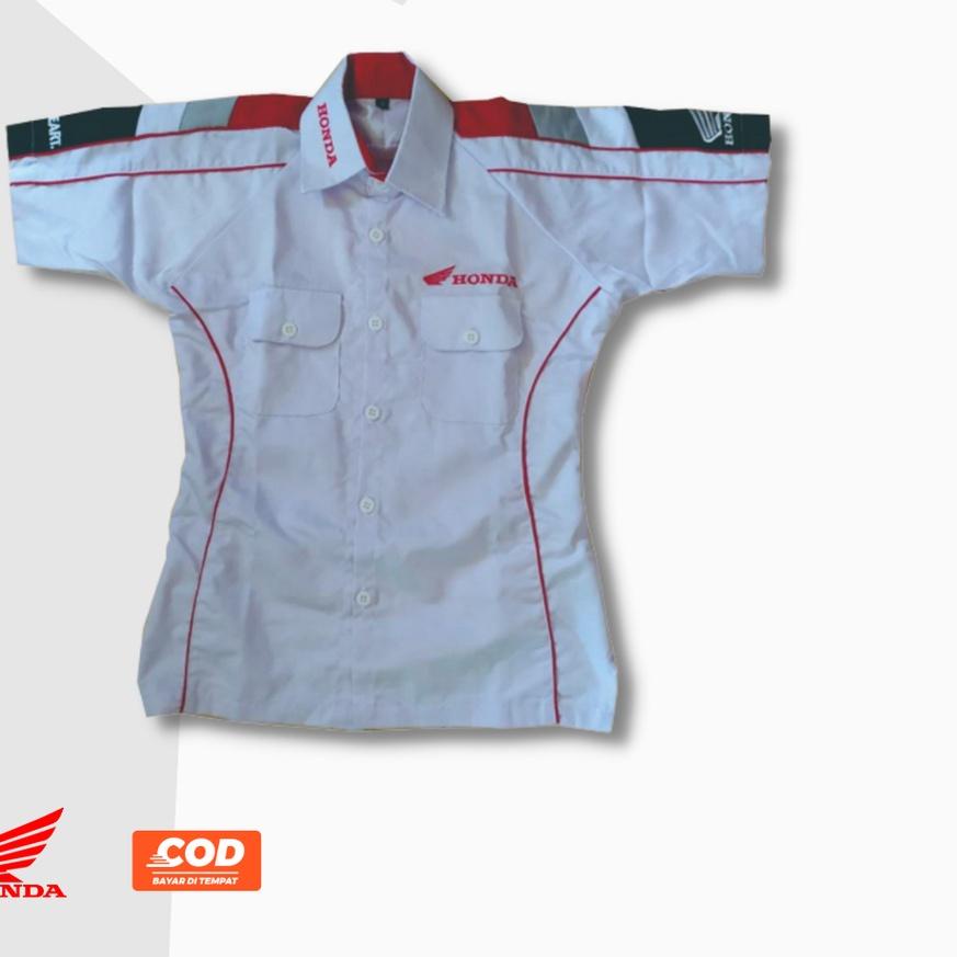 Jual SHOPEE 9.9 Seragam Honda Frontline People (FLP) Cewek Kerah Putih ...