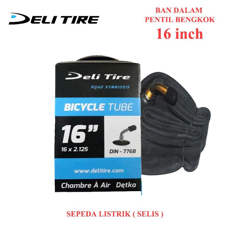 Jual Ban Dalam Sepeda Listrik Ukuran 16 x 2.125 Swallow DELI TIRE Pentil Bengkok | High Quality ...
