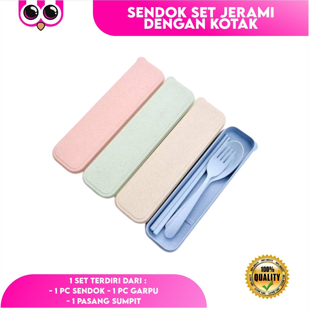 Jual [ SENDOK JERAMI ] SENDOK SET JERAMI DENGAN KOTAK / SET ALAT MAKAN ...