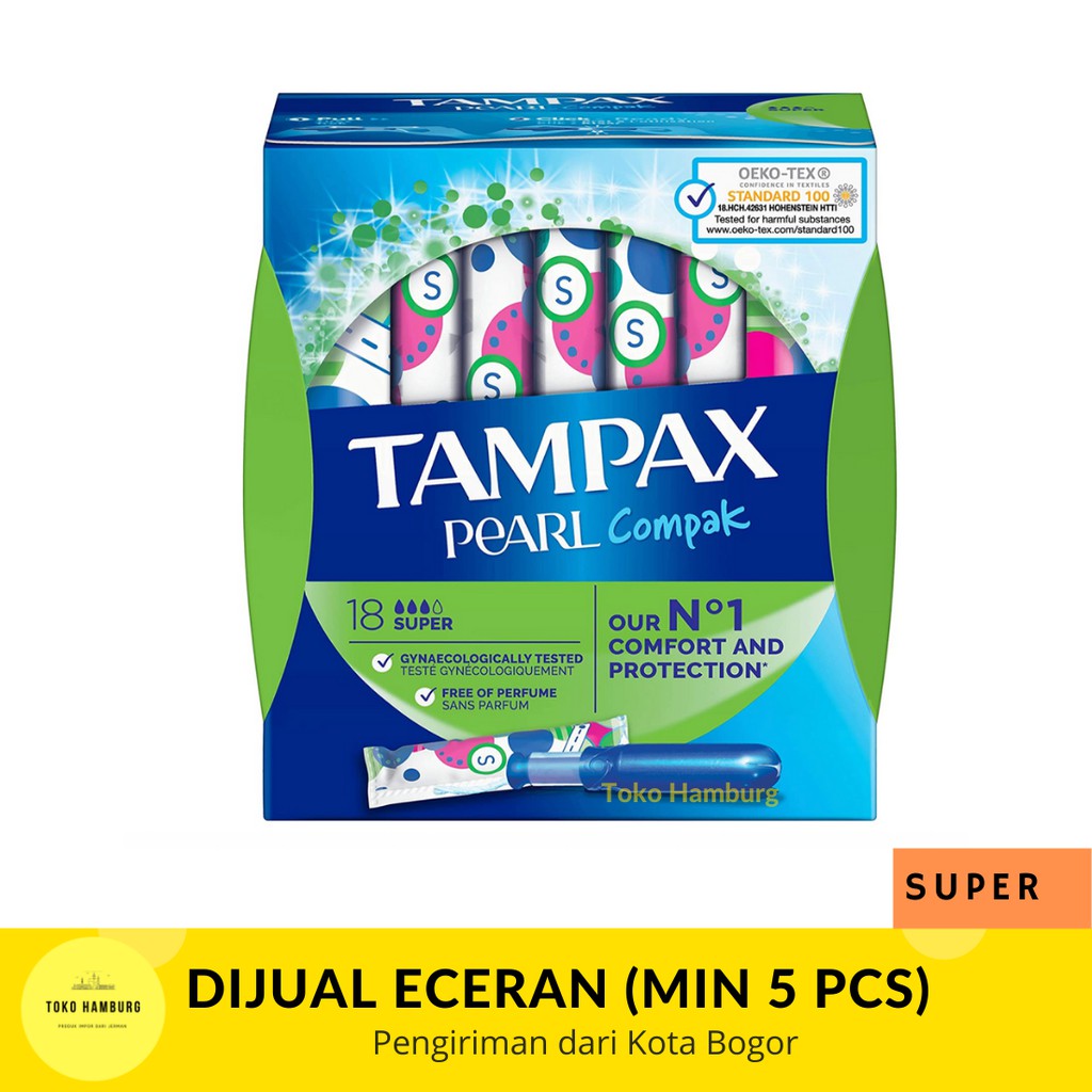 Jual TAMPON TAMPAX PEARL COMPAK SUPER ECERAN MINIMAL 5 TAMPON | Shopee ...