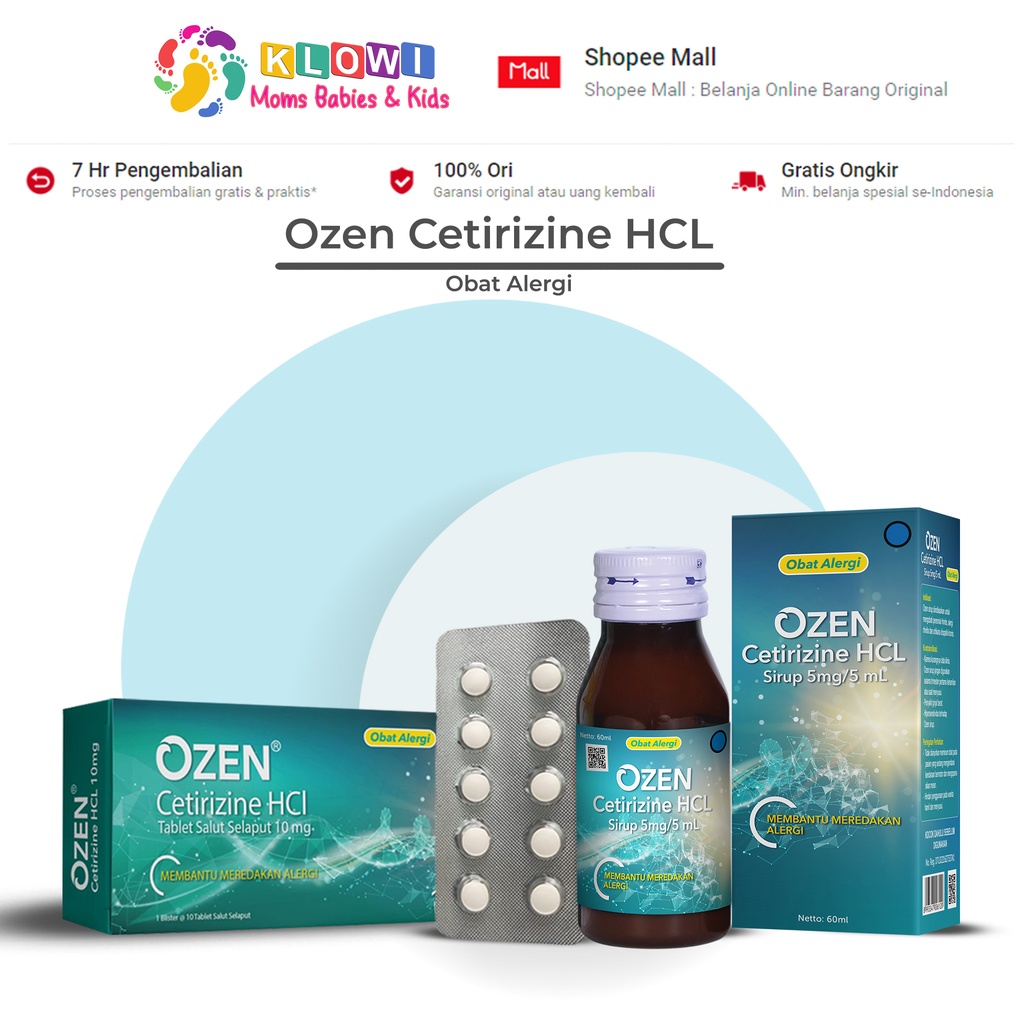 Jual Ozen Cetirizine HCL / Obat Alergi/ Obat Gatal | Shopee Indonesia