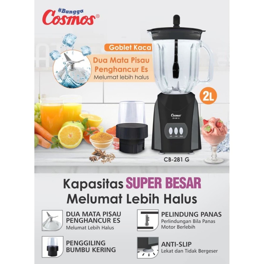 Jual BLENDER COSMOS CB281G CB-281G 2 IN1 CB 281G | Shopee Indonesia