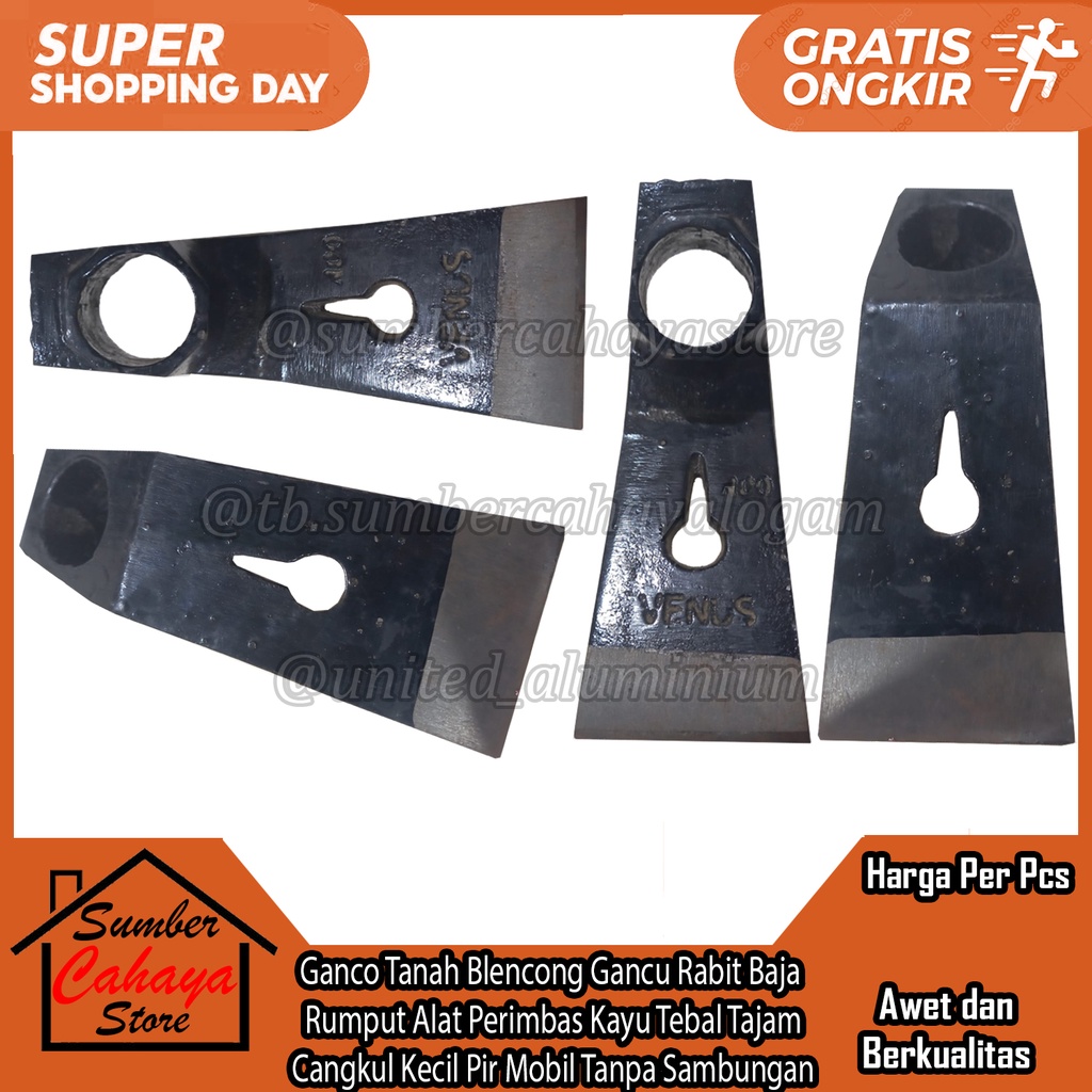 Jual Ganco Tanah Keras Padas Blencong Gancu Rabit Baja Besi Rumput Alat ...