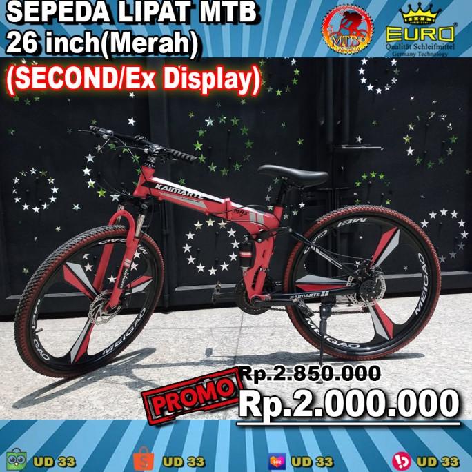 Jual SEPEDA LIPAT MTB 26inch SECOND/Ex DISPLAY (Merah&Putih) | Shopee ...