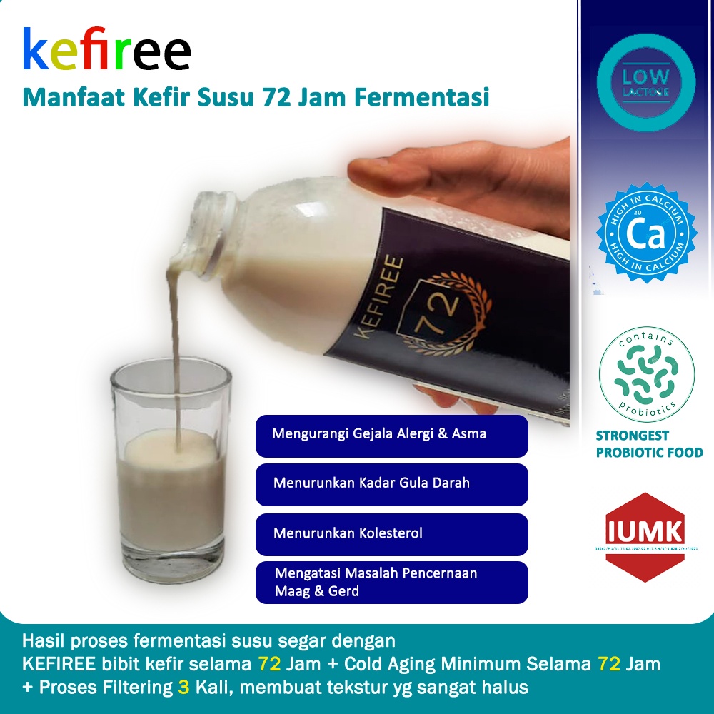 Jual KEFIR SUSU / MILK KEFIR (72 JAM-NON PASTEURIZED-1 LITER) - KEFIREE ...