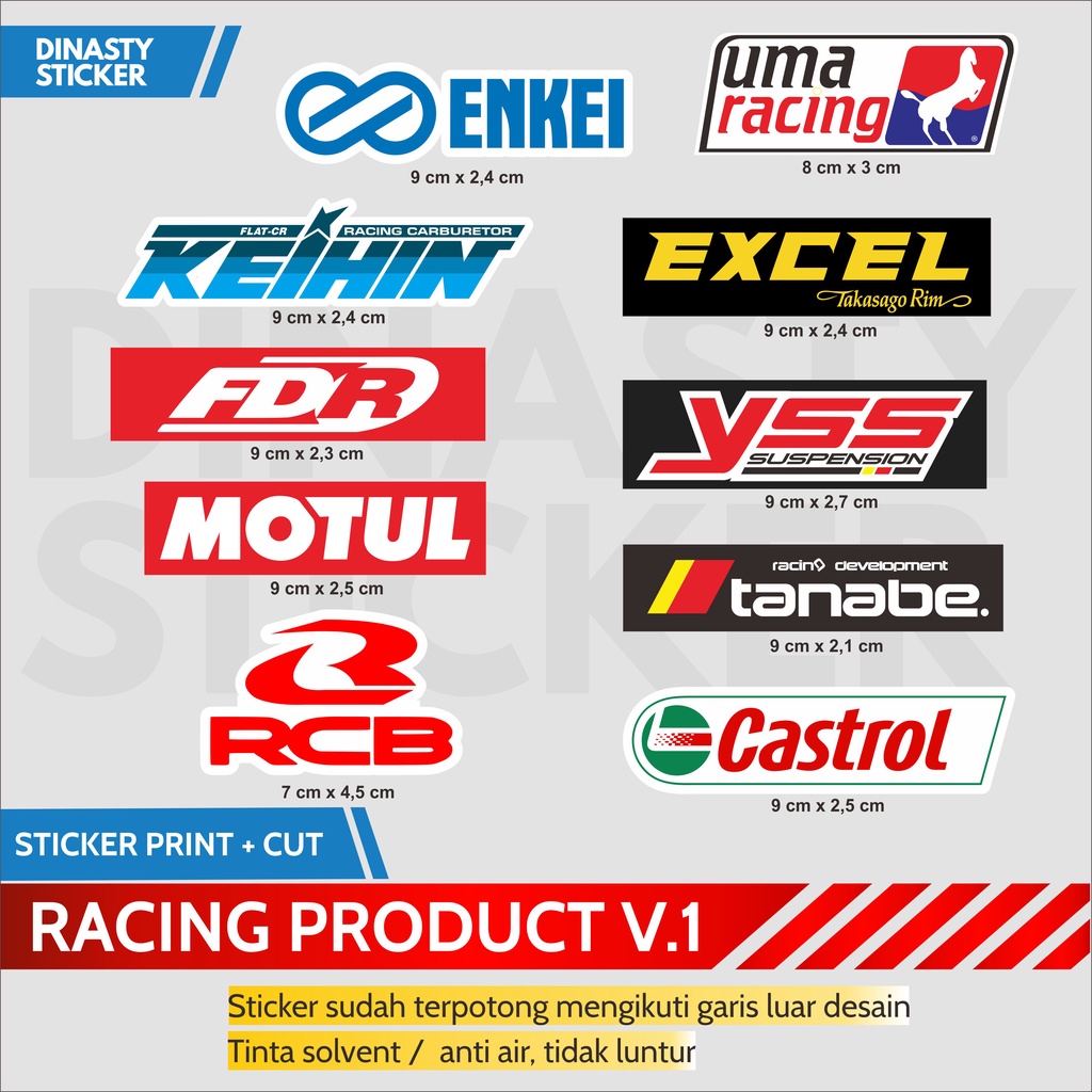 Jual STICKER | STIKER PRINT CUT RACING PRODUCT V1 | ENKEI KEIHIN FDR ...