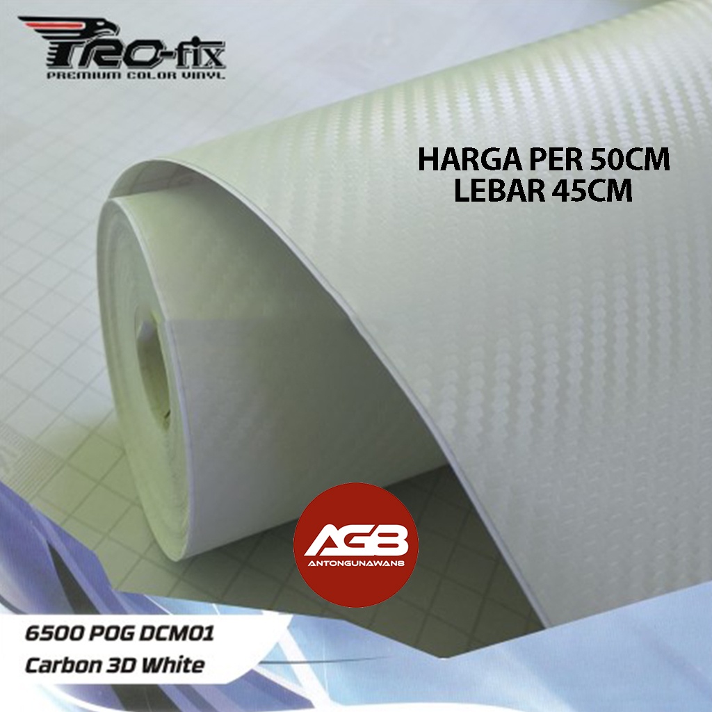Jual Sticker Profix KARBON 3D PUTIH Skotlet Karbon Ecer PER 50cm ...