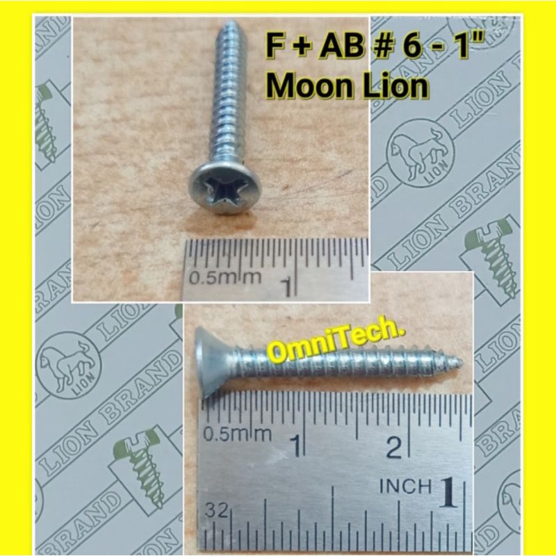 Jual "10 Pcs" Sekrup Tap Tapping Screw FAB FH Kepala Rata (+) Moon Lion ...