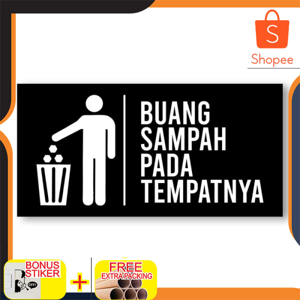 Jual papan tanda buang sampah pada tempatnya - sign trash - dekorasi ...