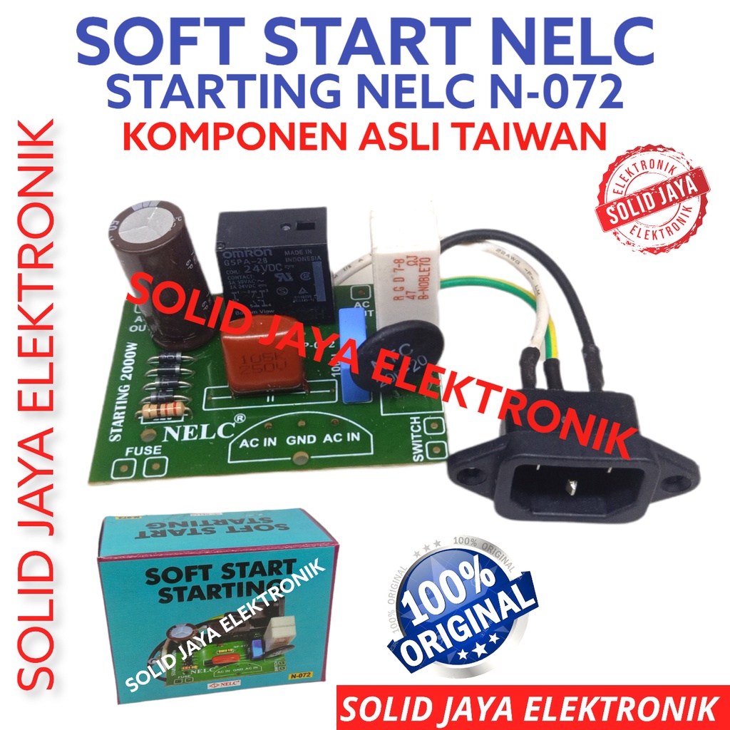 Jual KIT SOFT START NELC STARTING SOFTSTART RELAY RESISTOR PLUS SOKET AC 3 PIN ASLI ORIGINAL ...
