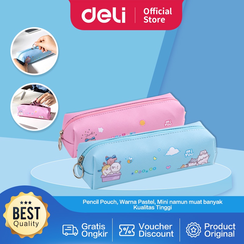 Jual Deli Pencil Pouch / Tempat Pensil Mi You Warna Pastel Lucu 20 CM ...
