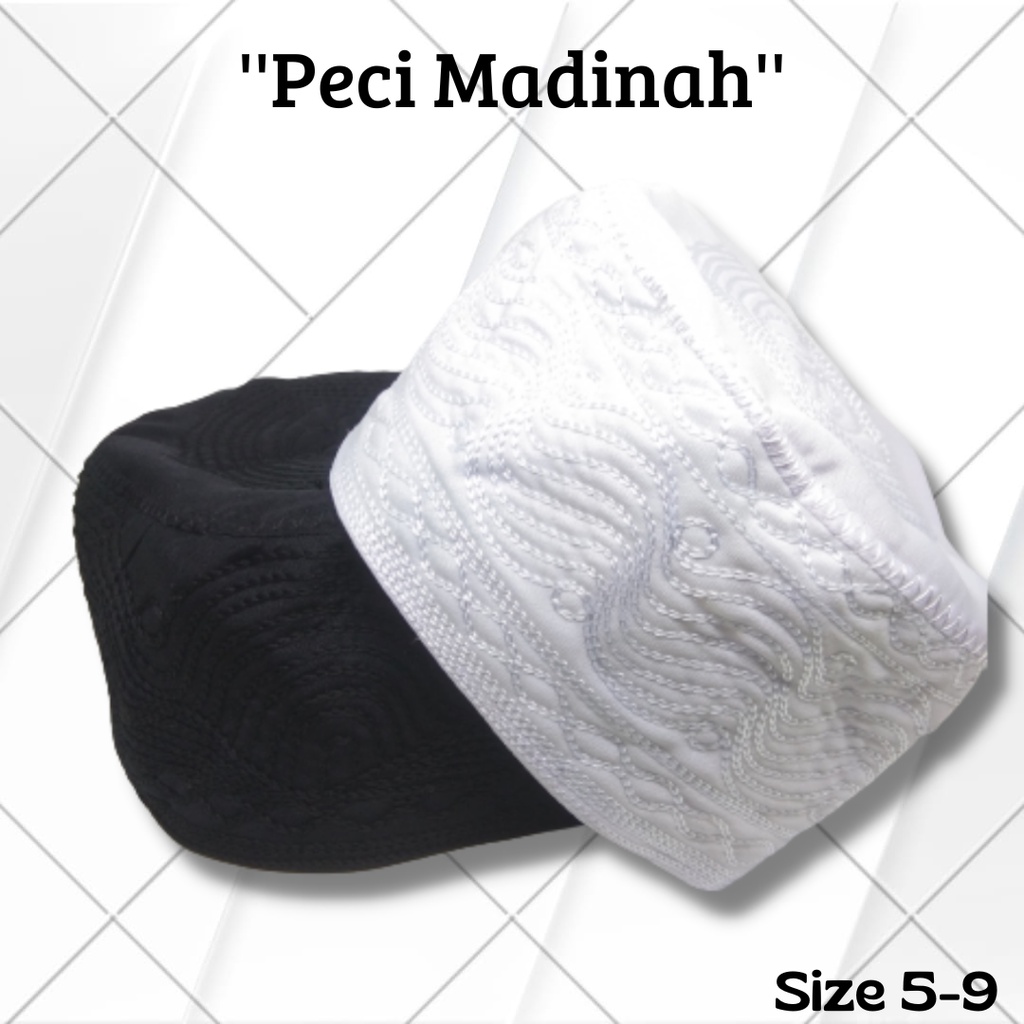 Jual Peci Madinah Peci Haji Kopyah Putih Polos Kopyah Haji | Shopee ...