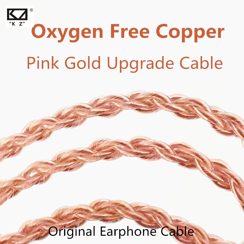 Jual KZ Pink Gold High Purity Copper Cable with Mic Kabel KZ ZSN Pro X ...