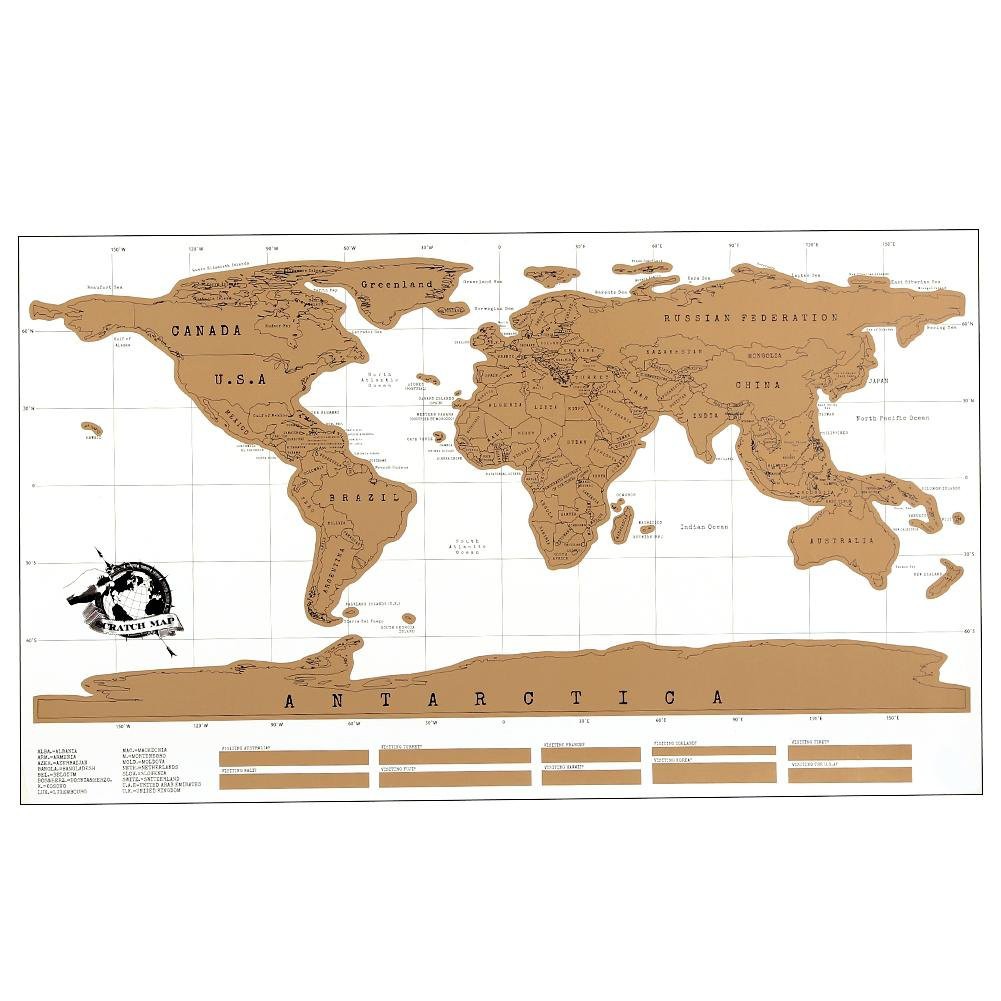 Jual World Map Scratch off Map Poster Travel edition | Shopee Indonesia