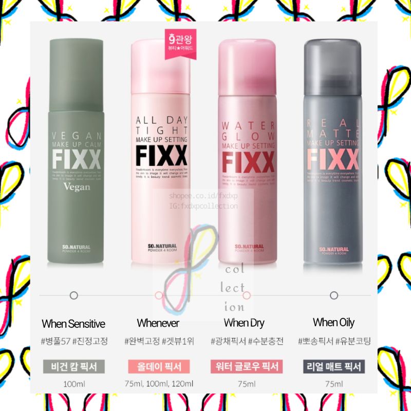 Jual So Natural Make Up Setting Fixx : All Day Tight / Vegan Make Up ...