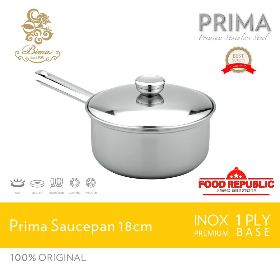 Jual Panci Bima Prima Series Saucepan Stainless 16cm/18cm | Shopee ...