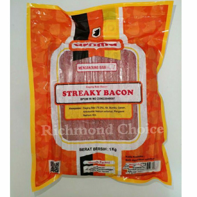 Jual STREAKY BACON AROMA 1 KG / BACON BABI | Shopee Indonesia