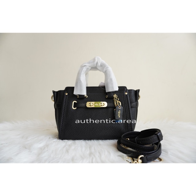 Jual Coach Swagger 21 in Pebbled Leather Black - ORIGINAL GUARANTEE 100 ...