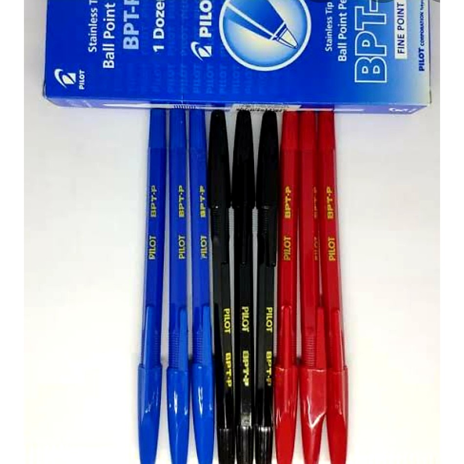 Jual PULPEN BULPEN PILOT TINTA MERAH/BIRU/HITAM Stainless tip MURAH ...
