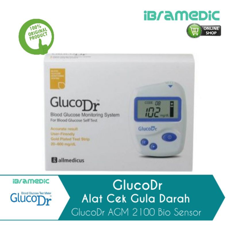 Jual alat cek gula darah glucoDr AGM 2100 bio sensor glucoDr bio sensor ...