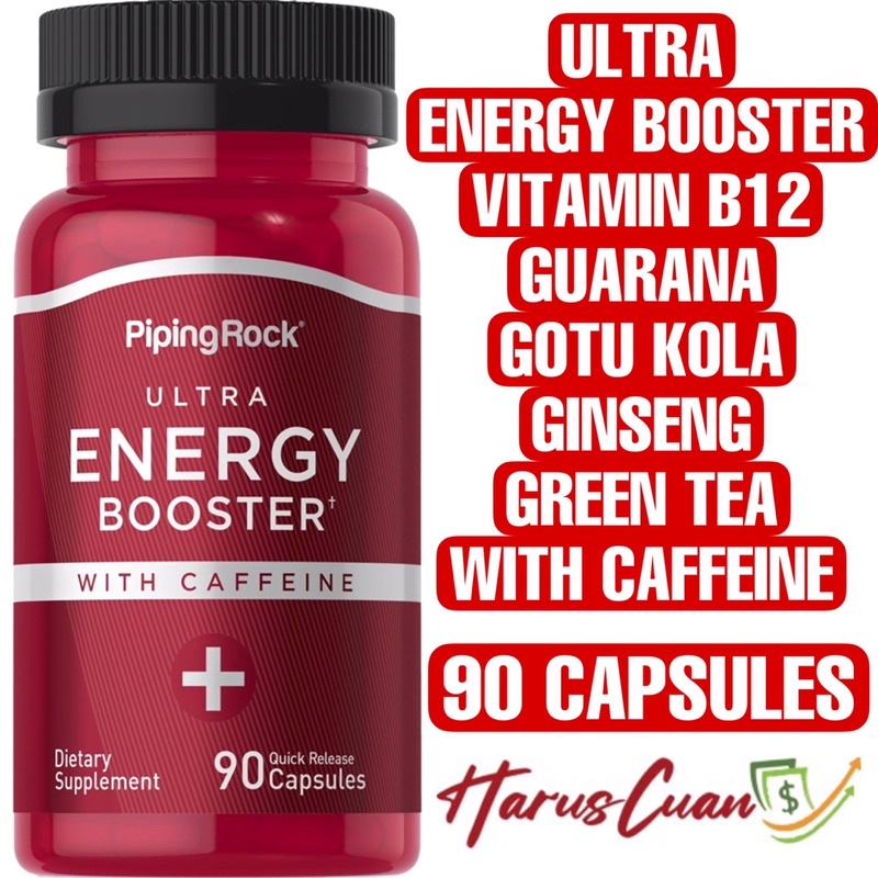Jual Piping Rock USA Ultra Energy Booster 90 Capsules with Caffeine ...