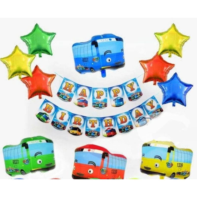 Jual PAKET DEKORASI TEMA BUS TY (BANNER REG + 4 TY + BINTANG 20CM 2 ...