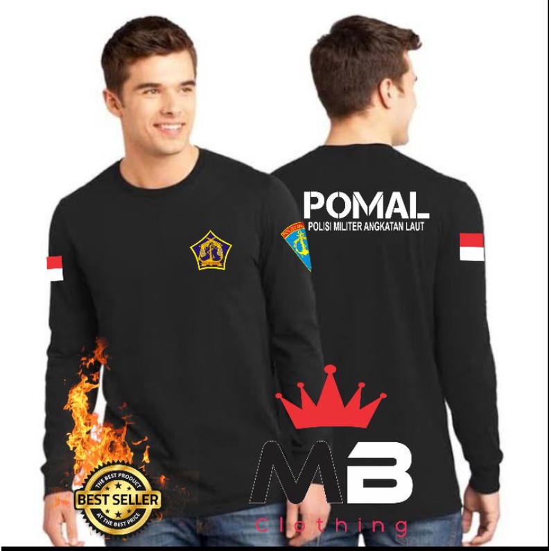 Jual Kaos Polisi Militer AL / Kaos Lengan Panjang Pomal / Kaos Katun Pria / Kaos Polisi Militer ...