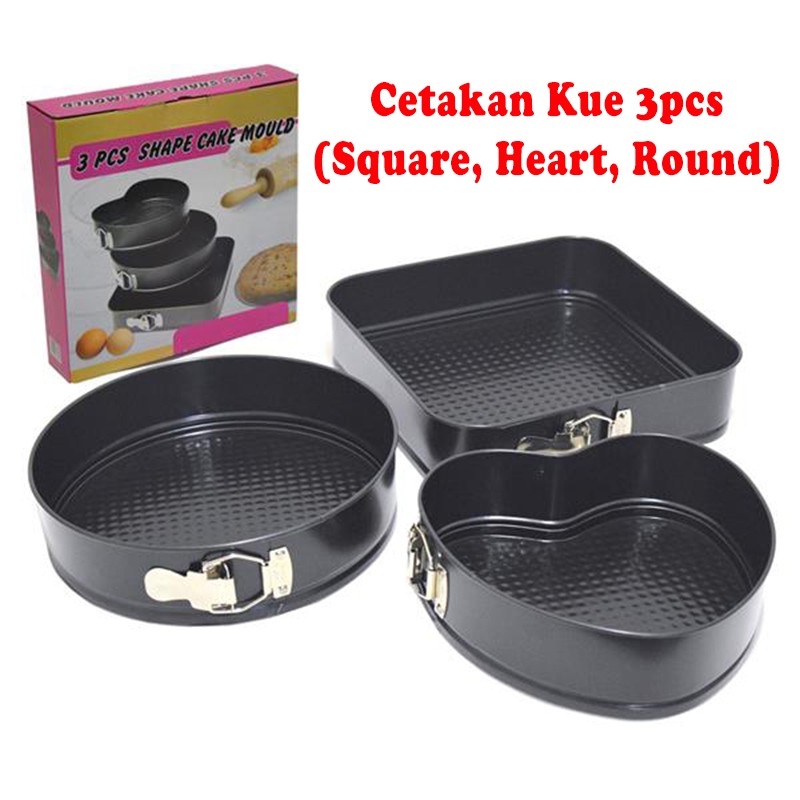 Jual Cetakan Kue Cake Mold Set 3pcs Non Stick Baking Pan | Shopee Indonesia