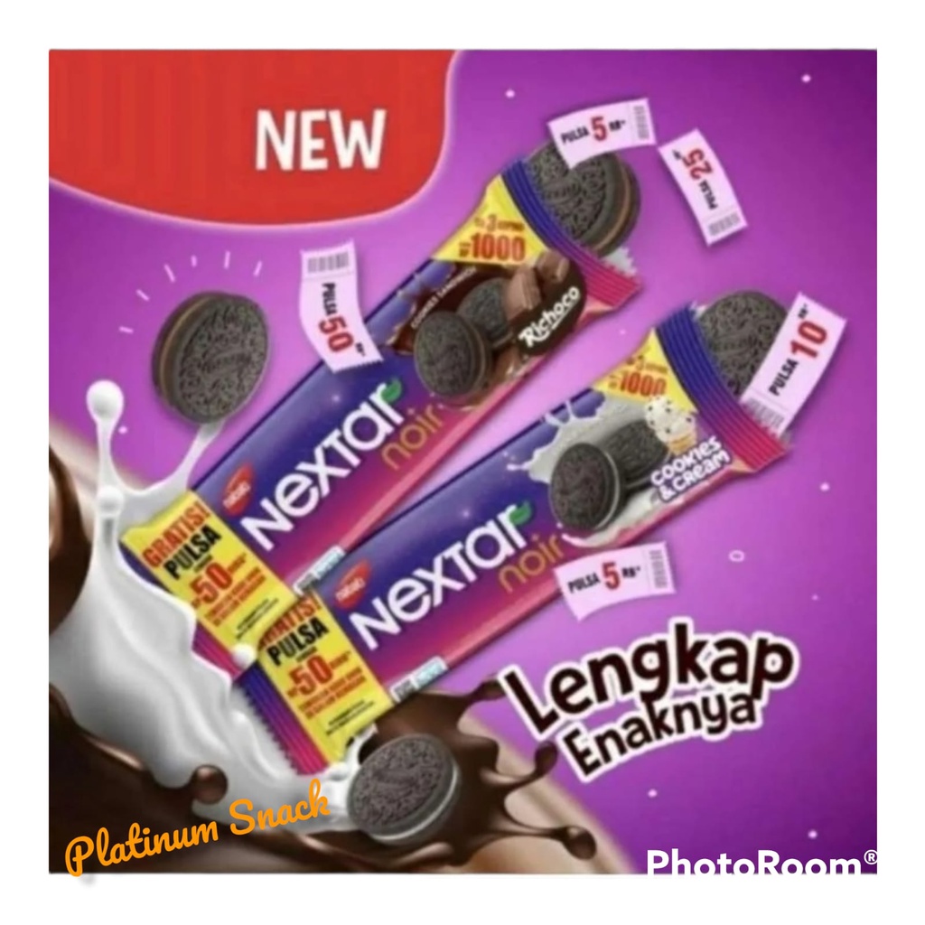Jual Nextar Noir Rhicoco | Cookies & Cream | 10 Bks @ 22 g | Nabati | Shopee Indonesia