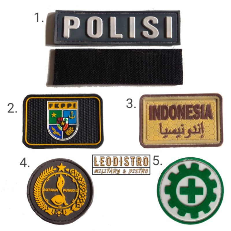 Jual Patch rubber karet logo polisi indonesia pramuka safety first ...