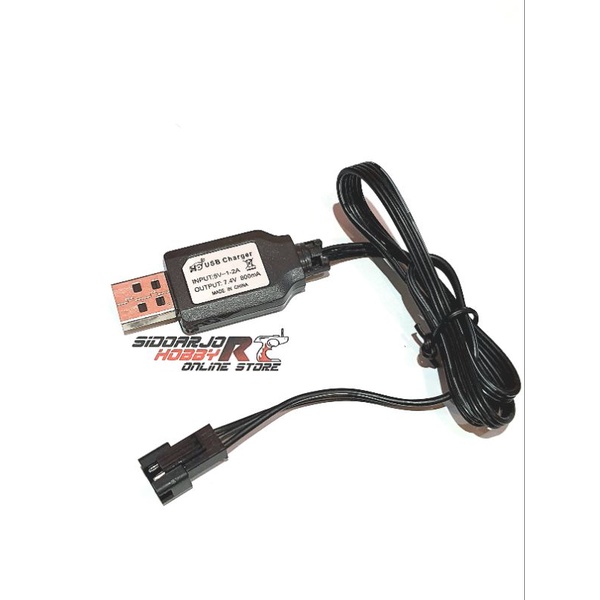 Jual USB CHARGER 3 PIN SOKET HITAM 2S 7.4V 800mA 800 mA MN99S MN98 MN99 ...
