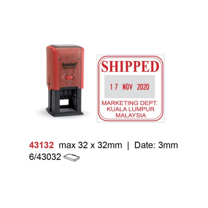 Jual Stempel Warna Otomatis Custom Nama Logo printy dater Trodat 43132 ...