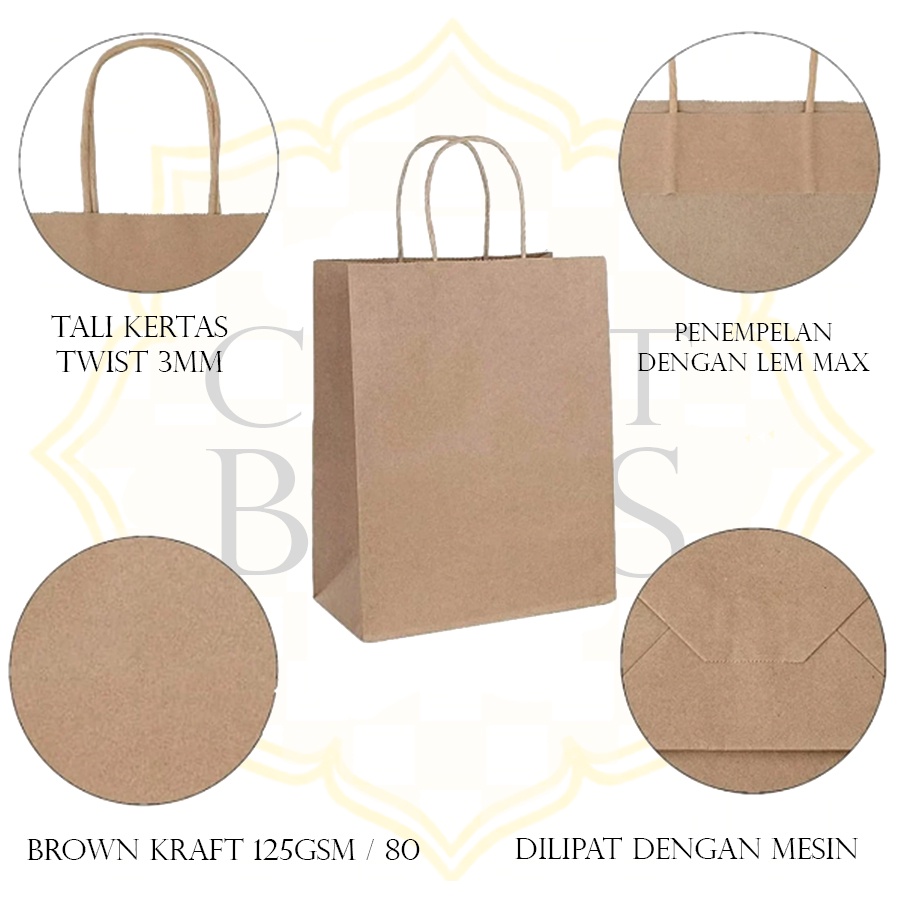 Jual Paper bag coklat polos All Size / Paper bag kado souvenir wedding ...
