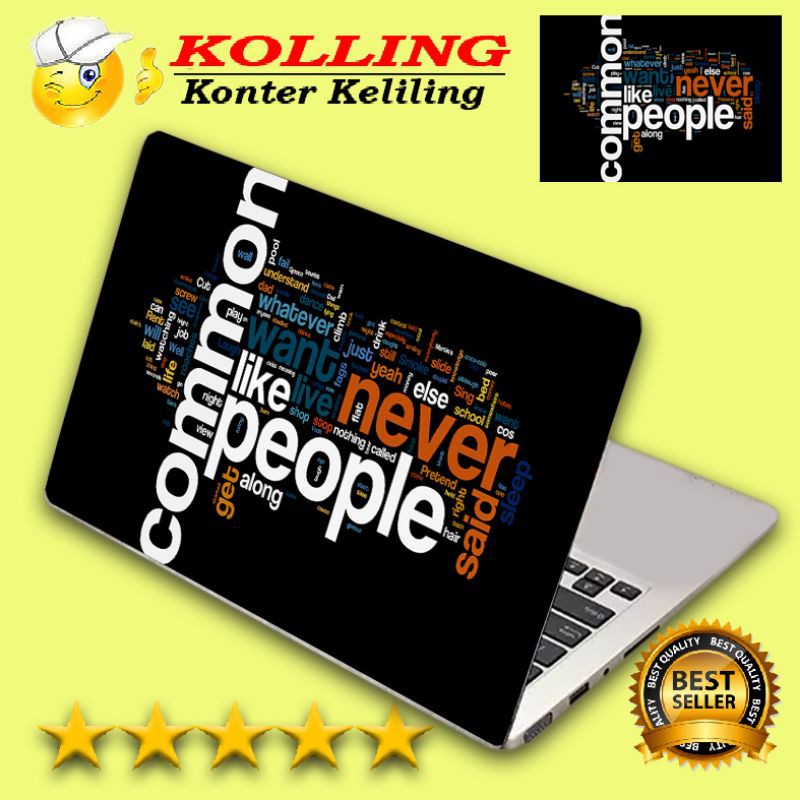 Jual Garskin Laptop logo art thypography common like Skin Laptop Stiker ...