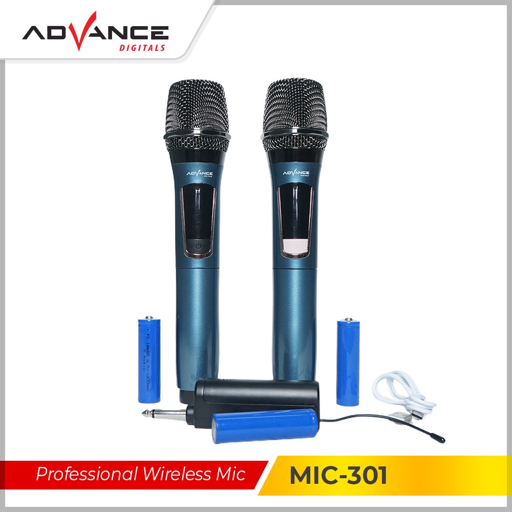 Jual Advance MIC301 DOUBLE Mic Wireless Microphone Bluetooth Karaoke BONUS Baterai | Shopee ...