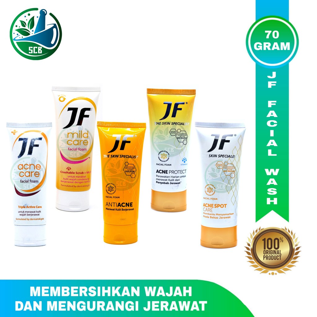 Jual JF FACIAL FOAM 70 GRAM - ANTI ACN, MILD CARE, ACNE CARE, ACNE ...