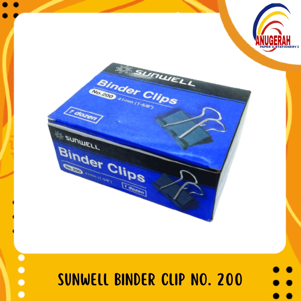 Jual SUNWELL BINDER CLIP NO. 200 (PCS) | Shopee Indonesia