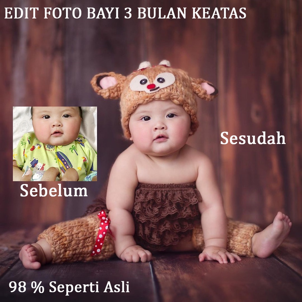 Jual 98% Seperti Asli Edit Foto Bayi 3 Bulan Keatas Ala Foto Studio ...