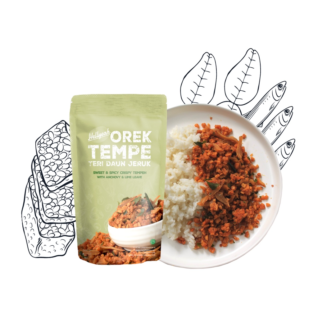 Jual Hellyeah Orek Tempe Teri Daun Jeruk 200 gram | Shopee Indonesia