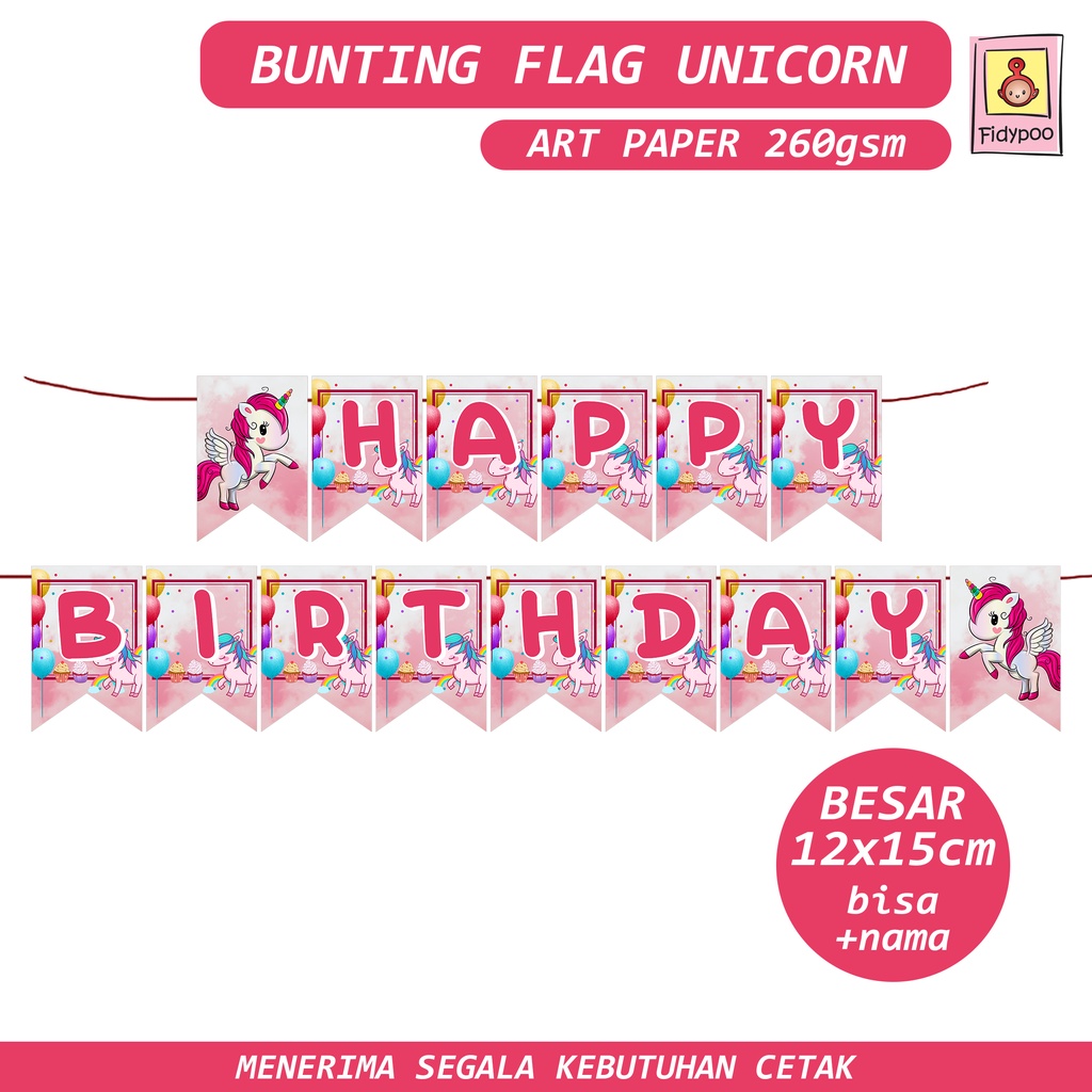 Jual BUNTING FLAG UNICORN // FLAG ULTAH LITTLE PONY // FLAG BIRTHDAY ...