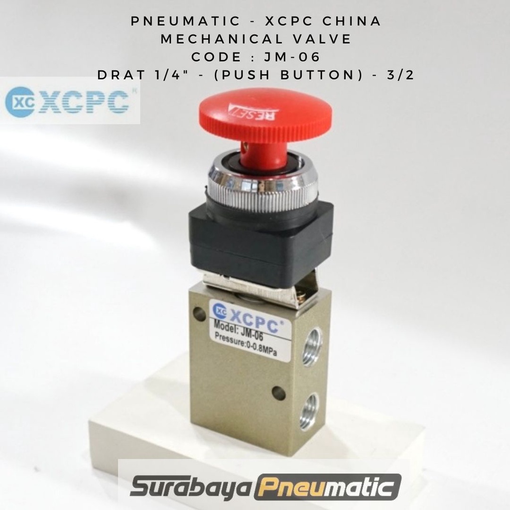 Jual Mechanical Valve - Push Button - JM-06 (Drat1/4") - 3 Lubang 3/2 | Shopee Indonesia