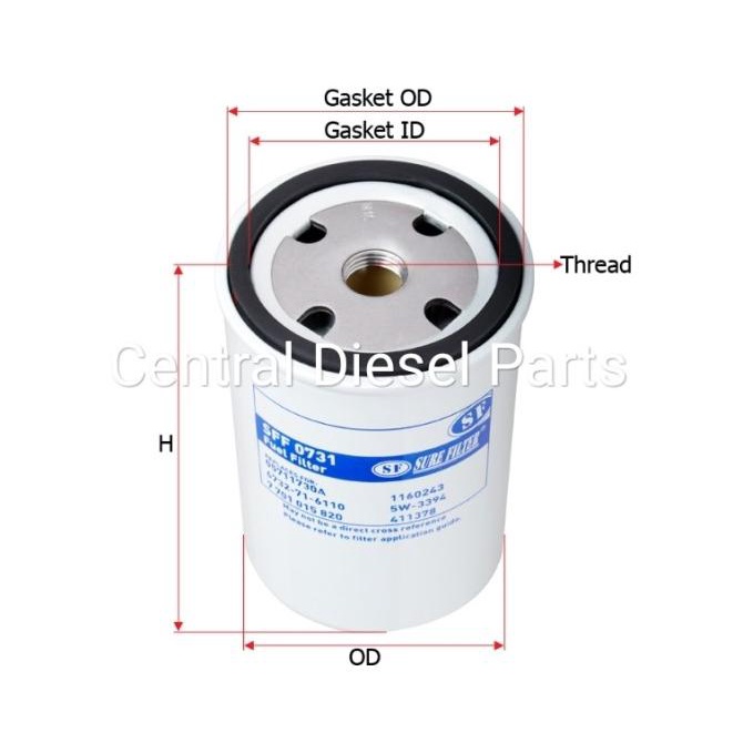 Jual terlaris Fuel Filter Solar Deutz 1174423 SFF0731 SFF 0731 Sure ...